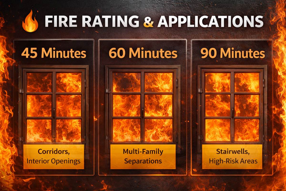 Fire-Rated Windows Explained: 45–90 Minutes